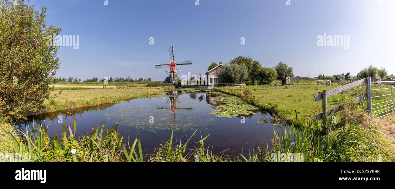 Historic windmill in Hazerswoude Dorp. It is a village in the west of ...