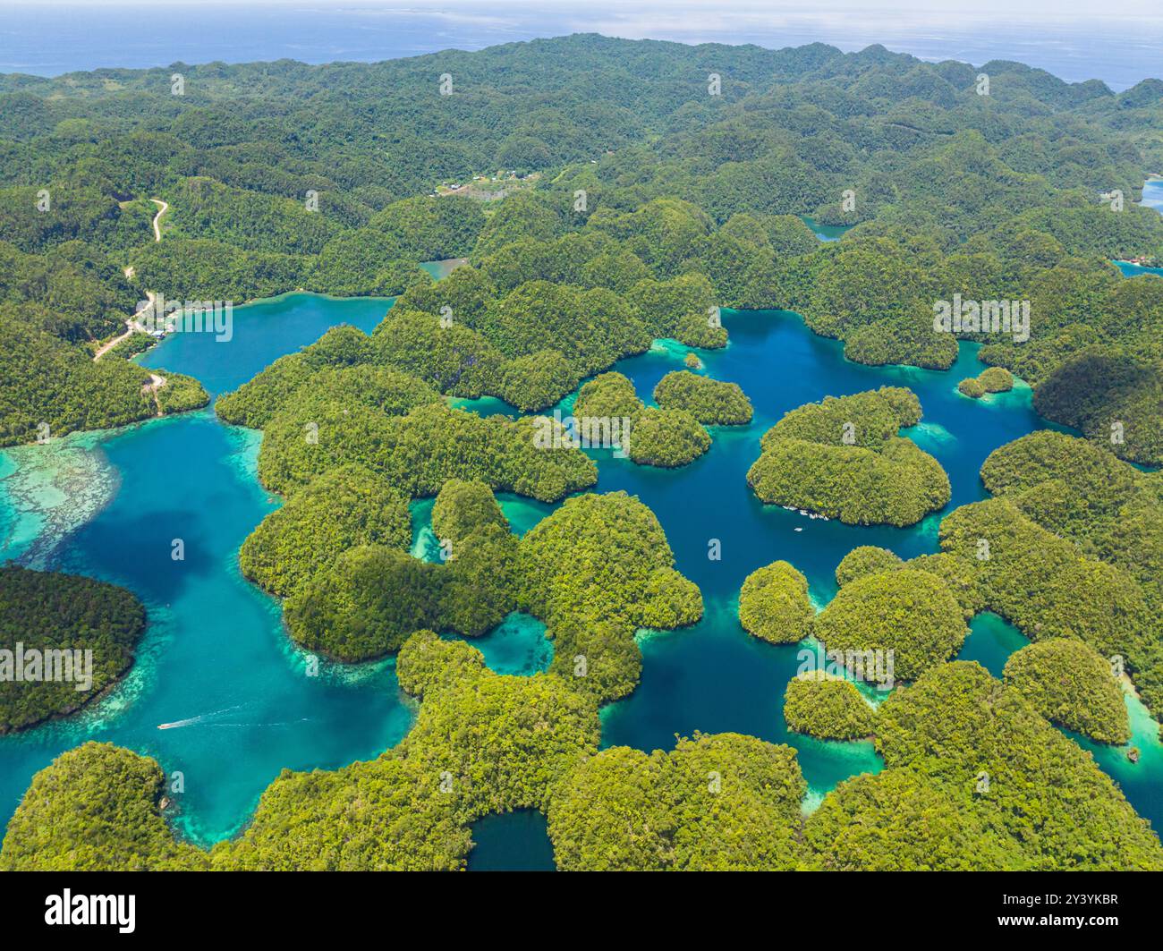 Bay and tropical lagoons in Tropical Islands. Sohoton Cove. Bucas ...