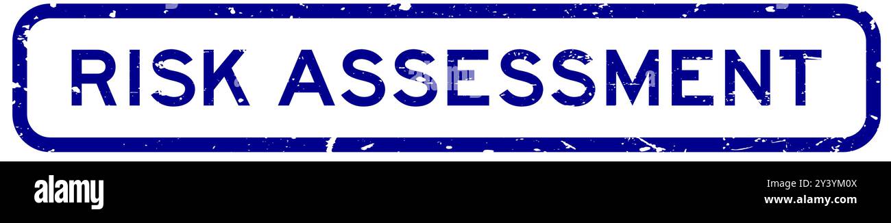 Grunge blue risk assessment word square rubber seal stamp on white background Stock Vector Image ...