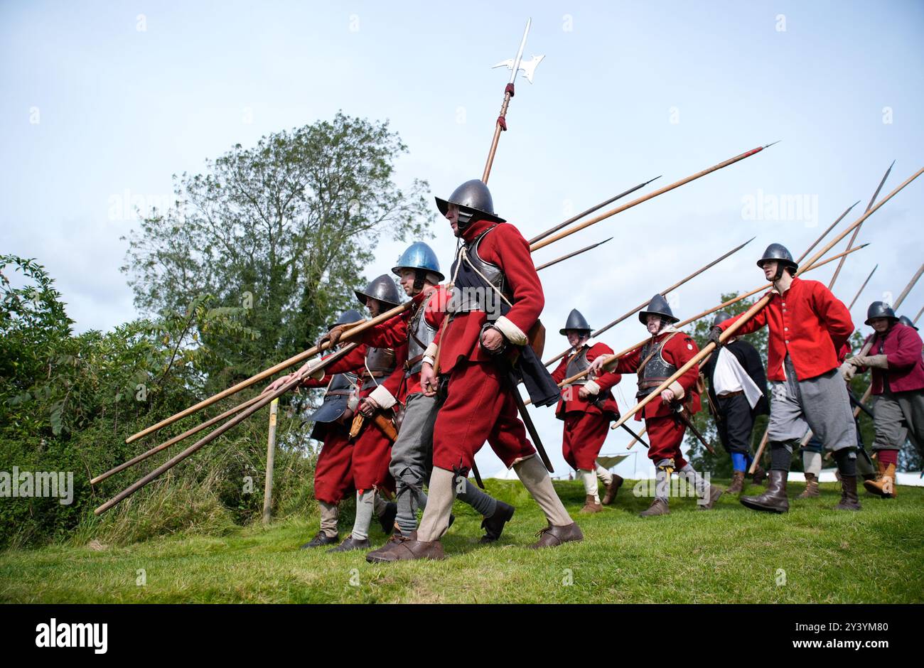 Pikemen from the English Civil War re-enactment group, The Marquess of ...
