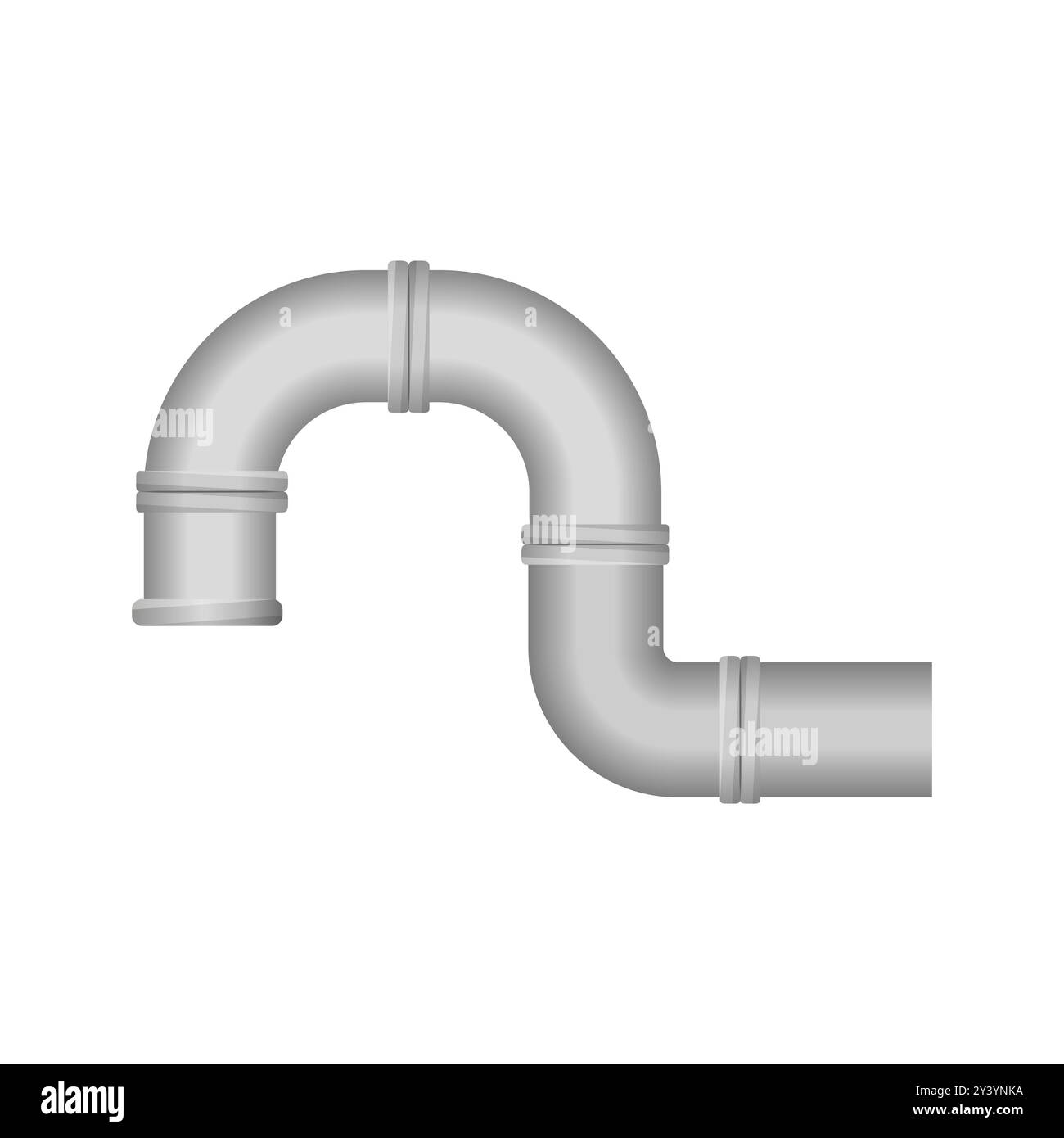 Vector image of a metallic cross-shaped pipe connector, isolated on ...