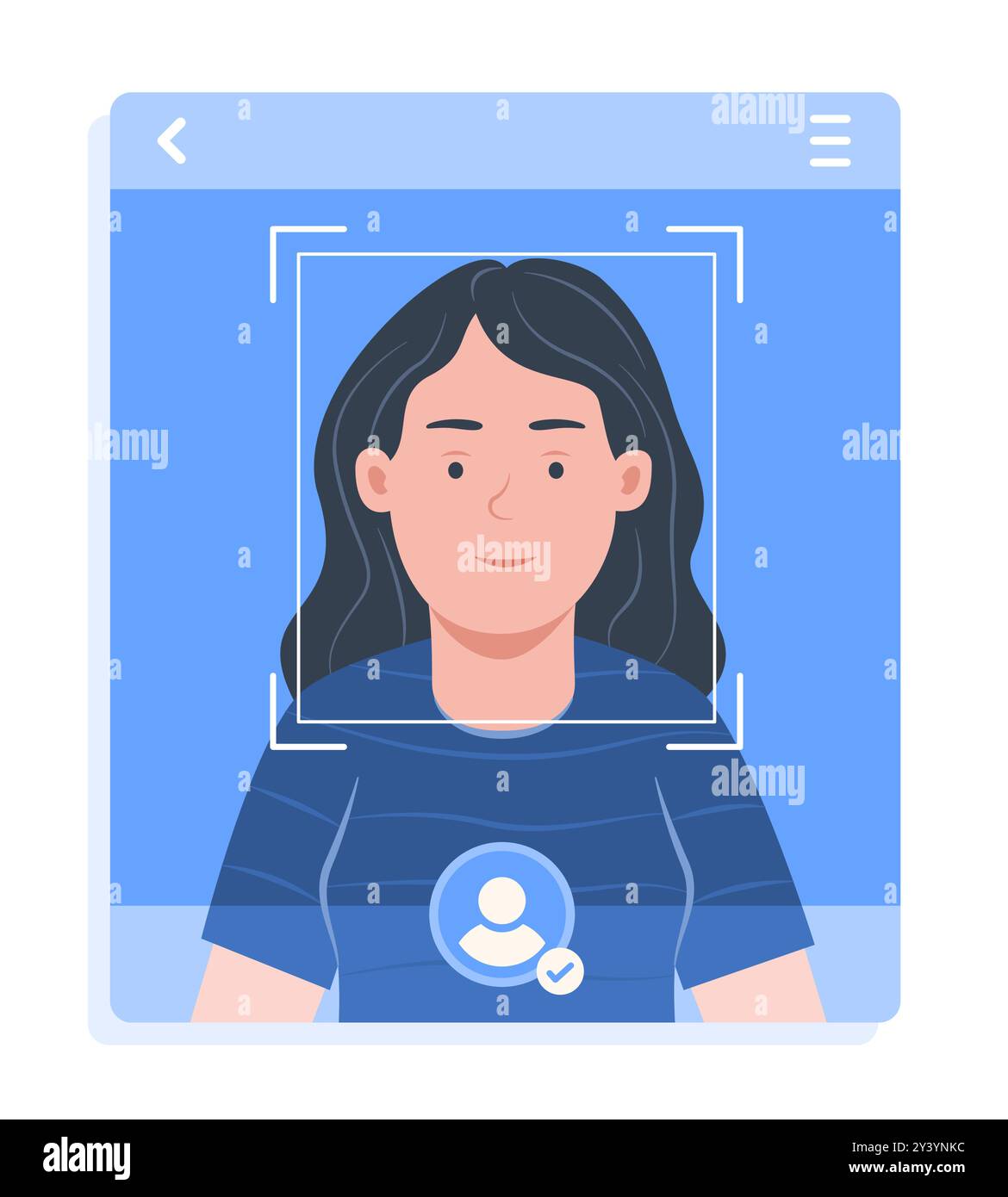 Woman Face Scanning for Biometric Scanning Concept Illustration Stock ...