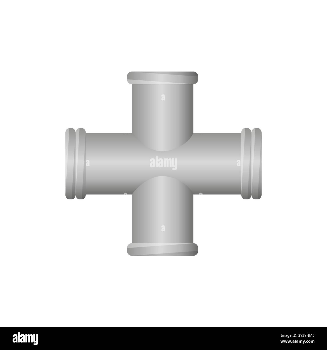 Vector image of a metallic L-shaped pipe, isolated on white background ...