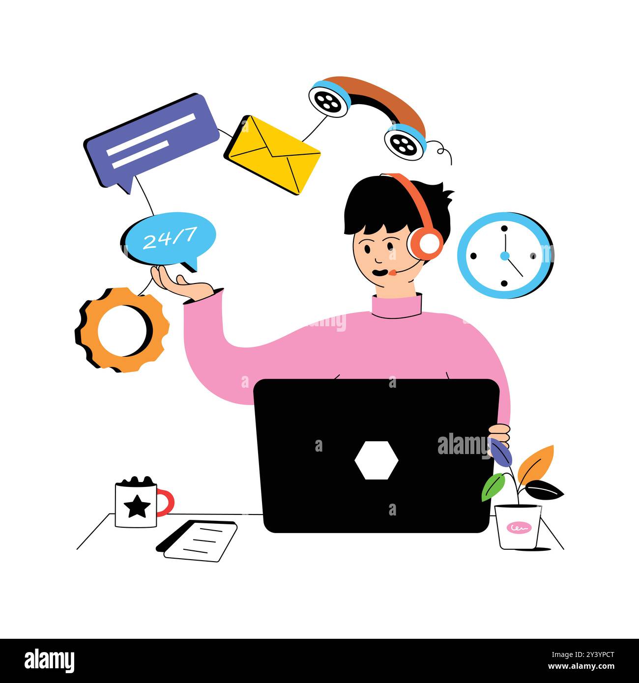 Premium flat illustration of customer service, ready to use and ...