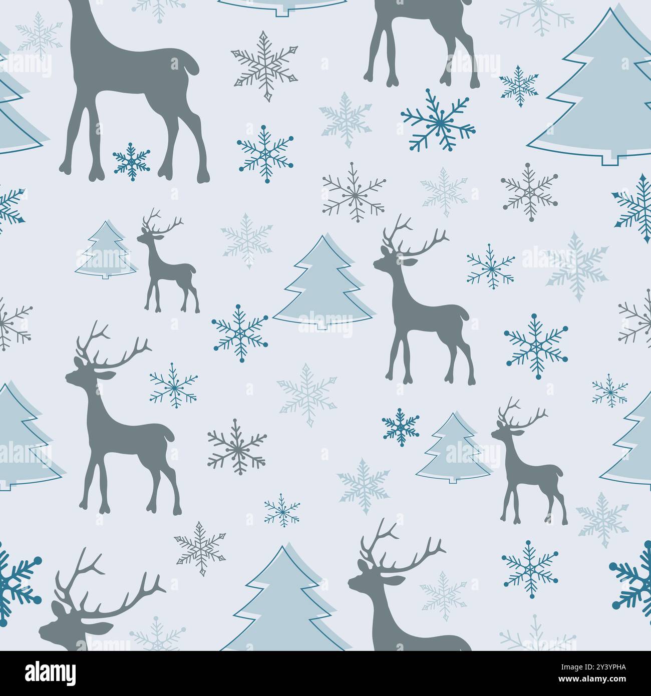 Merry Christmas vector seamless pattern in Scandinavian style. Winter ...