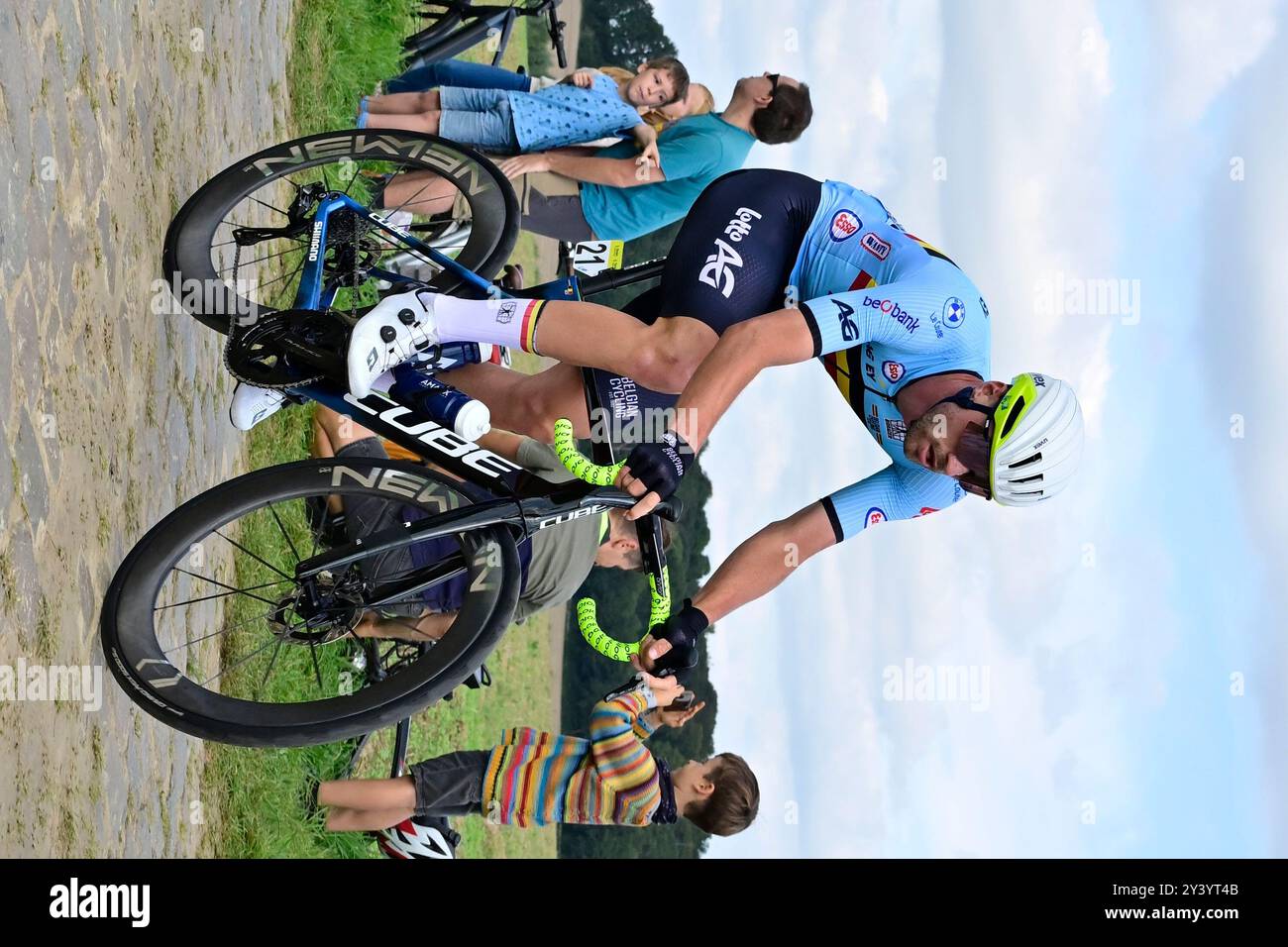 Belgian Laurenz Rex pictured in action during the Men's Elite Road Race ...