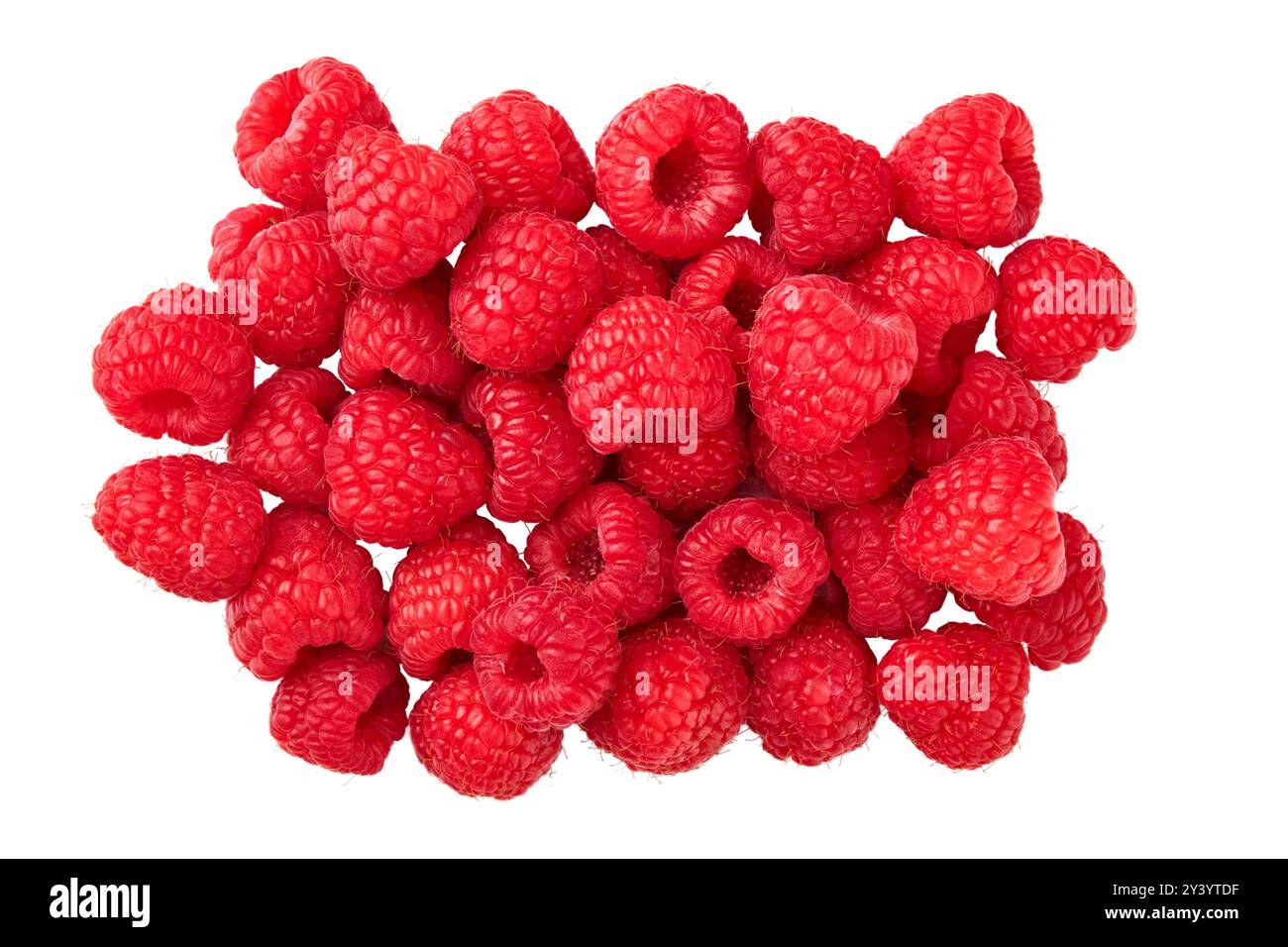 Fresh raspberries red berries isolated on white background with ...