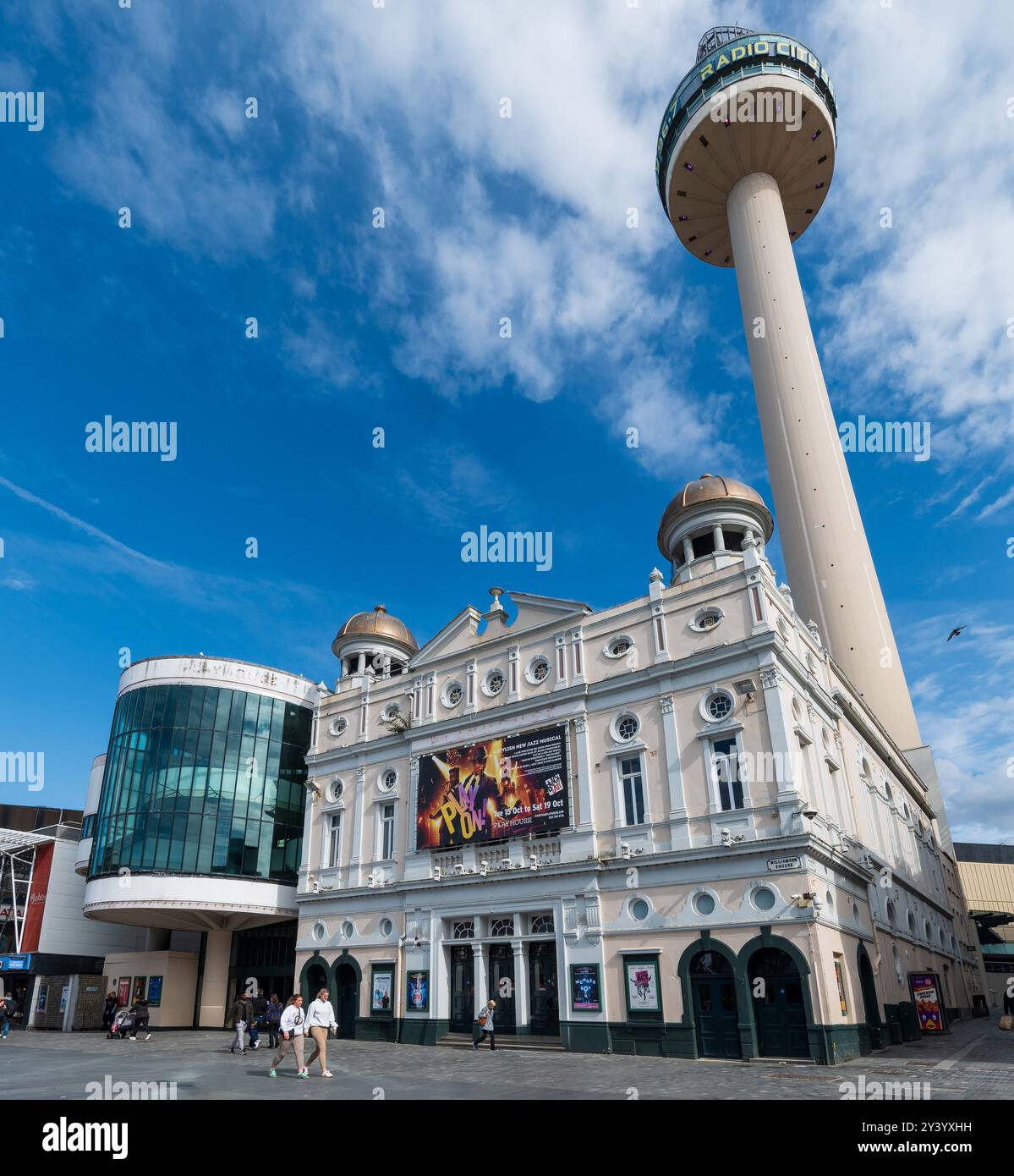 St Johns Beacon towers above the Playhouse theatre and St Johns Market ...