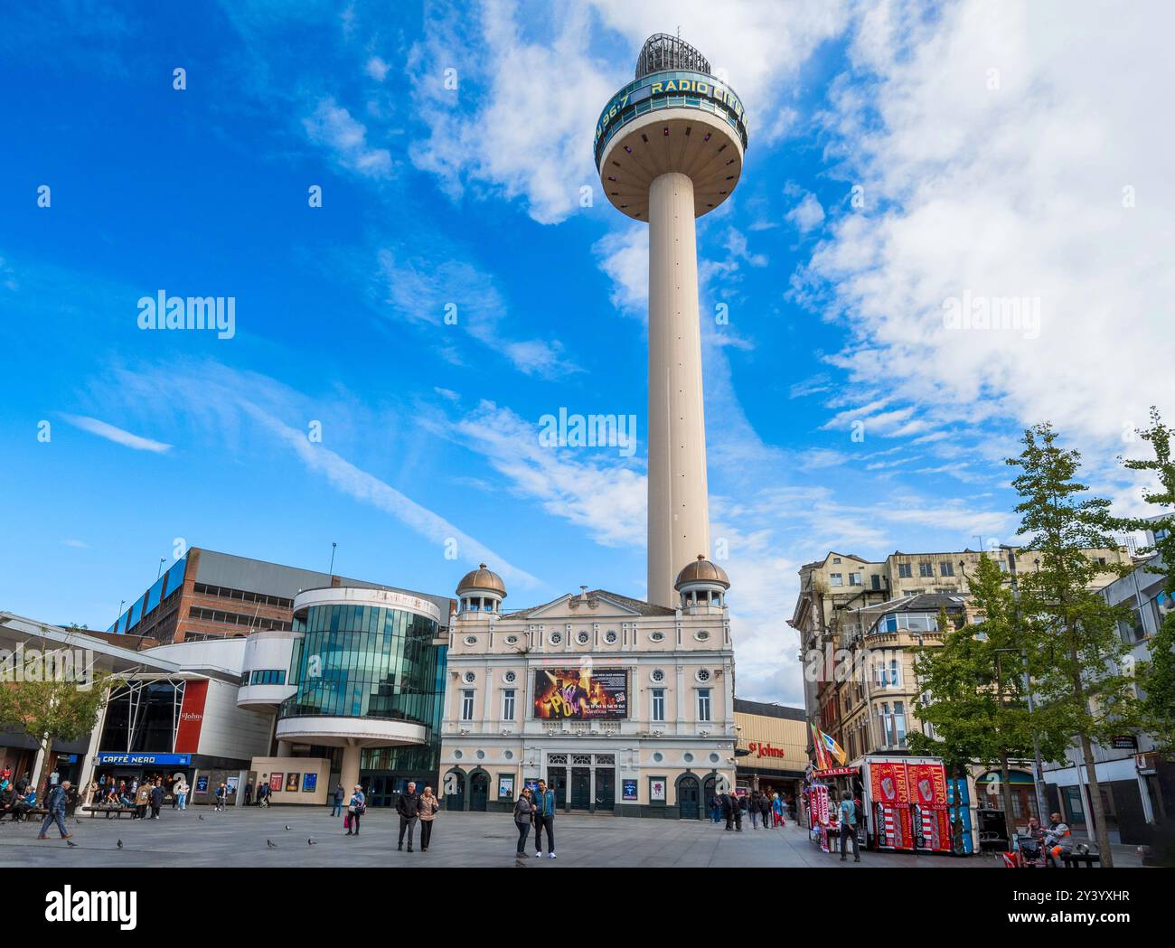 St Johns Beacon towers above the Playhouse theatre and St Johns Market ...
