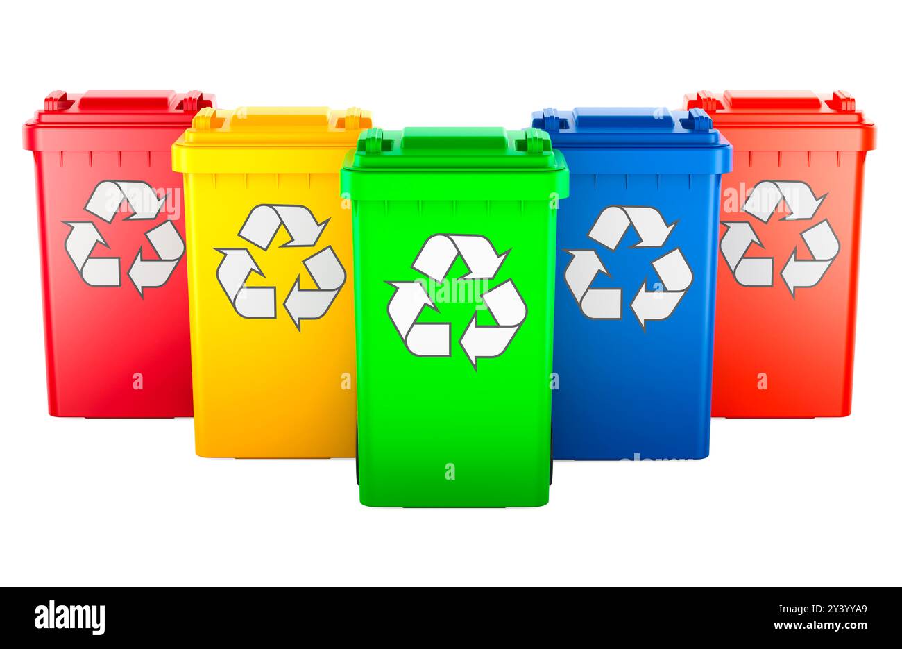 Colored trash bins red Cut Out Stock Images & Pictures - Alamy