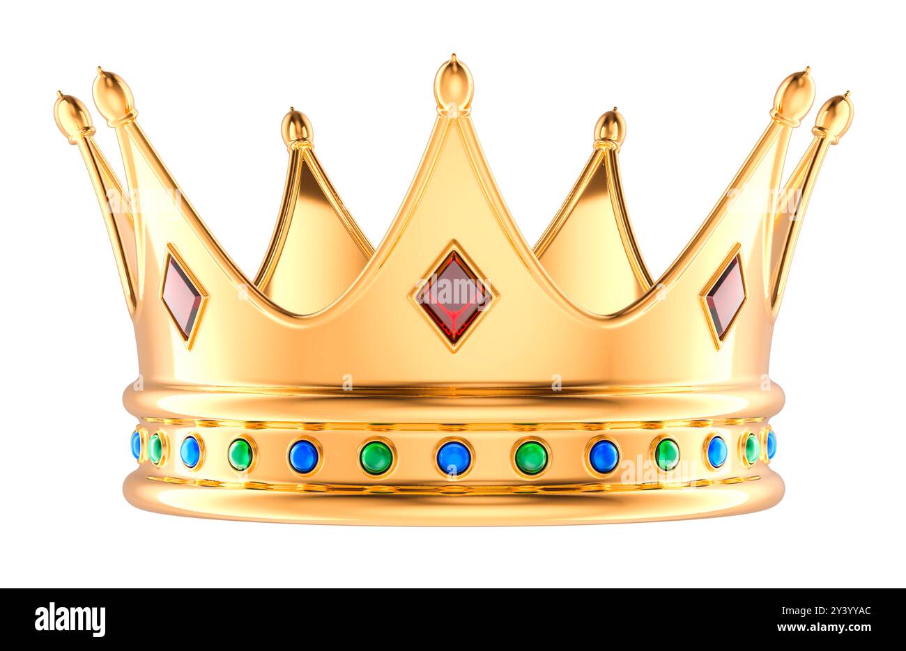 Gold Royal Crown, 3D rendering isolated on white background Stock Photo ...