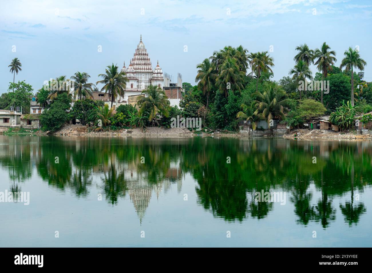 Shiva Temple, at Puthia Rajbari complex view from the pond, in Puthia ...
