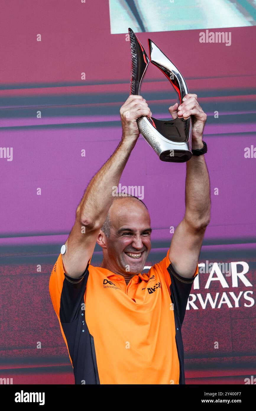 STALLARD Tom, Race Engineer of McLaren F1 Team, portrait podium during ...