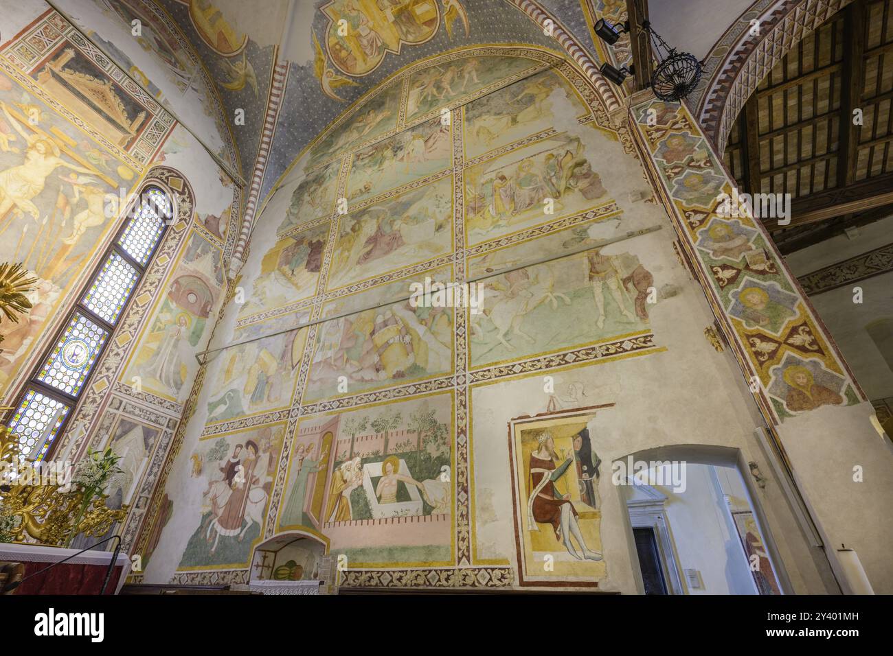 14th century fresco cycle in the choir, Cathedral of Santa Maria ...