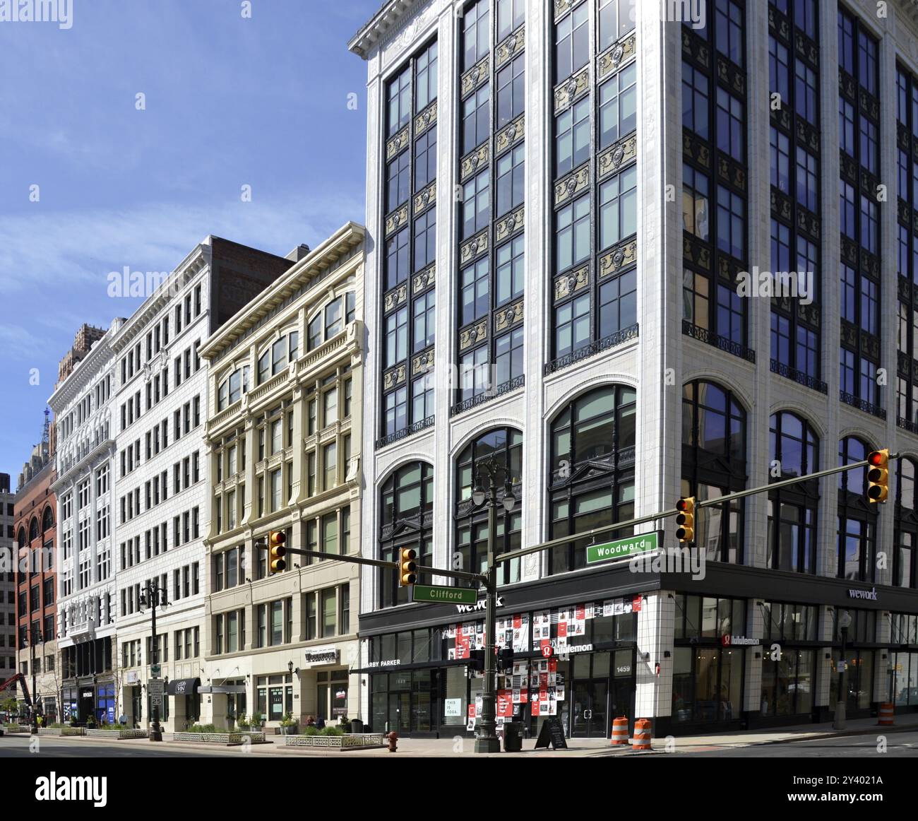 Street scene in downtown Detroit, Michigan, USA. Street scene in the ...