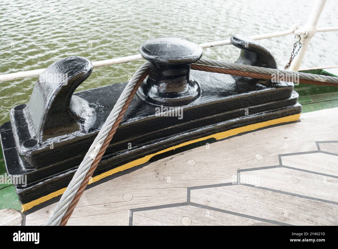 Rope deflection, sailing ship, training ship Germany, Bremerhaven ...
