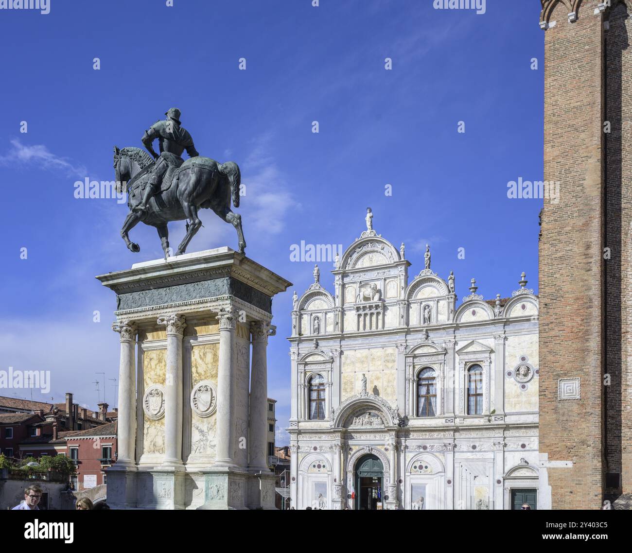 Scuola Grande di San Marco and equestrian statue of Bartolomeo Colleoni ...