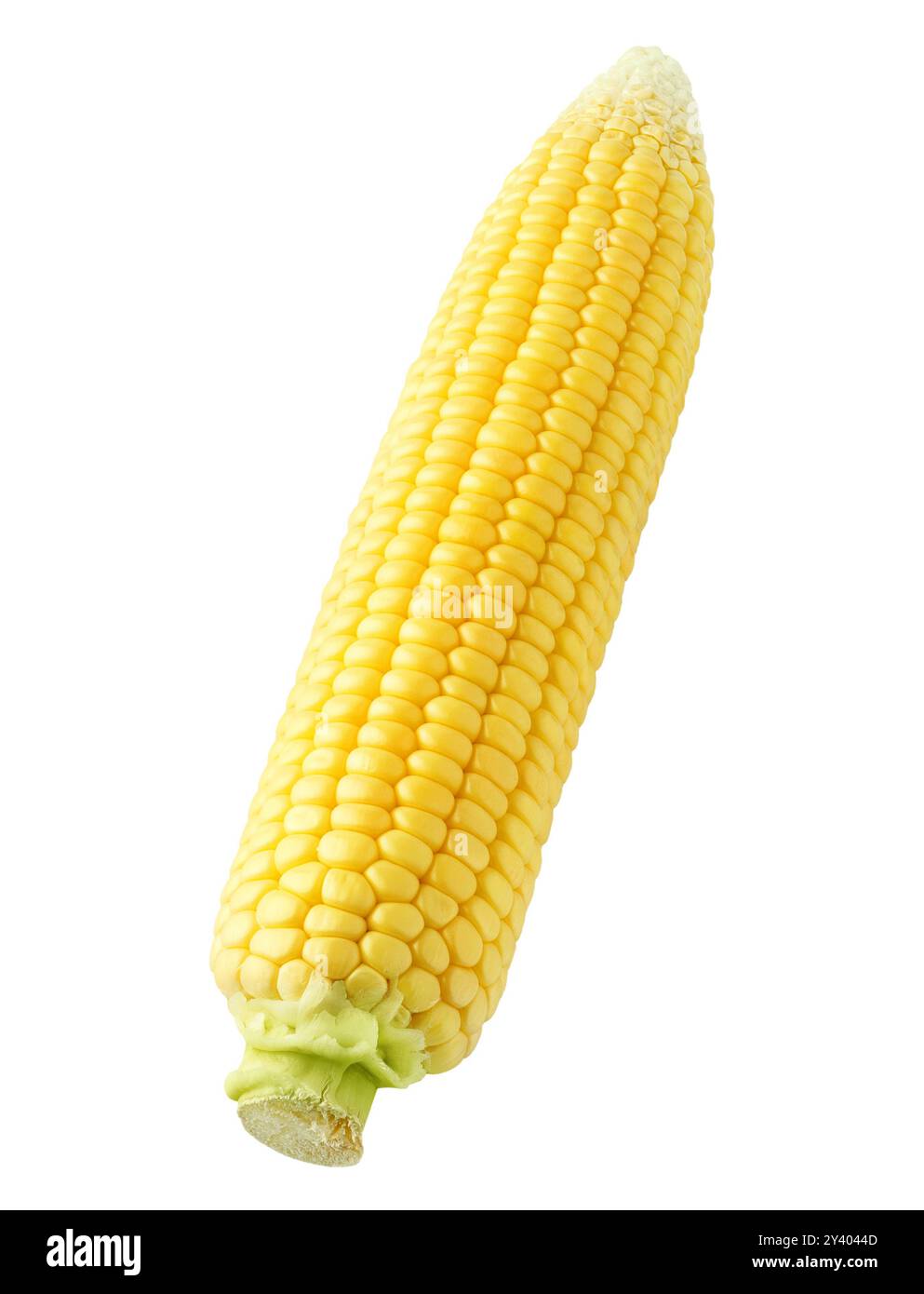 One raw peeled corn cob isolated on white background Stock Photo - Alamy