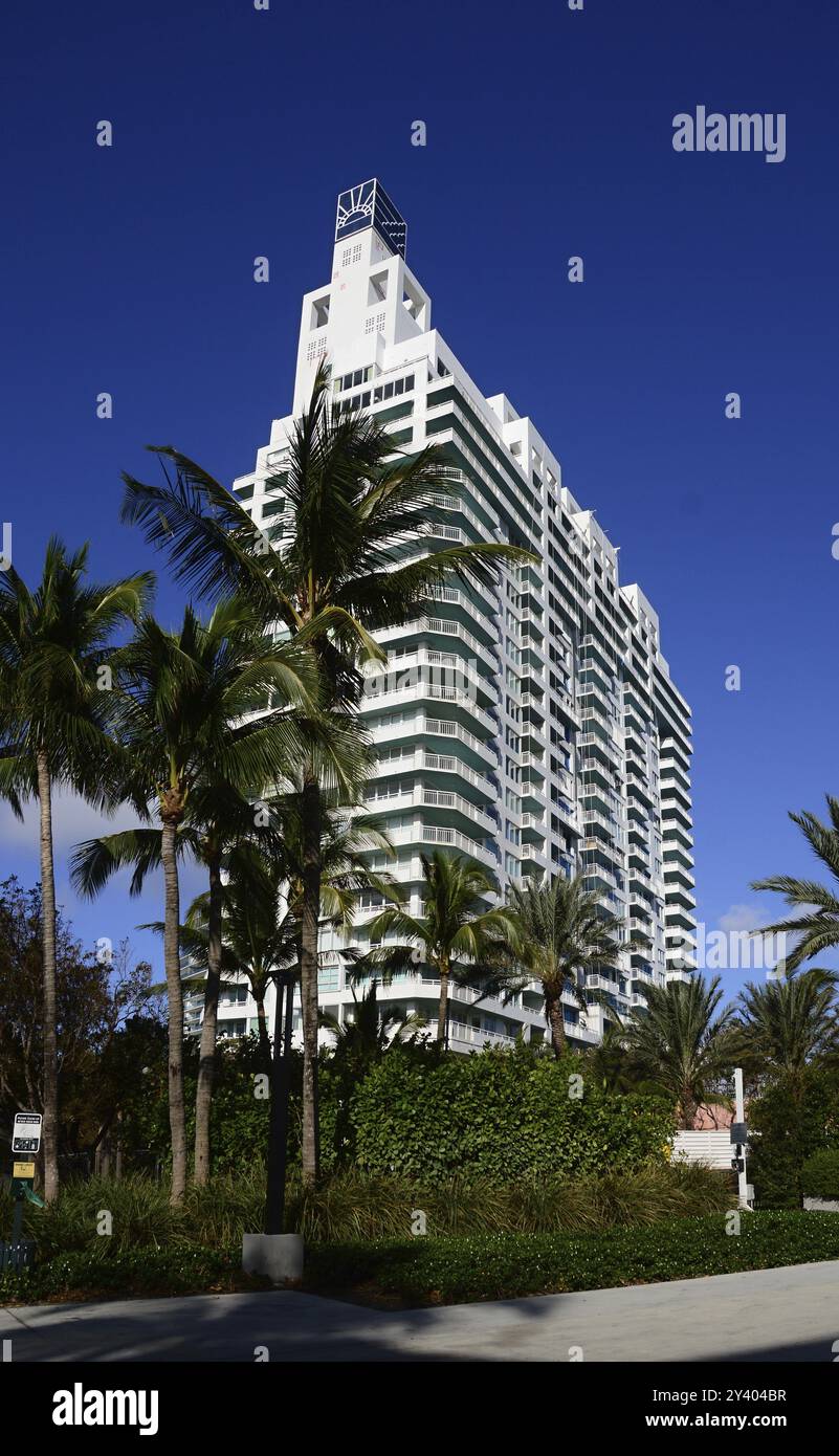 Modern skyscraper in Miami South Beach, Florida, USA, North America ...