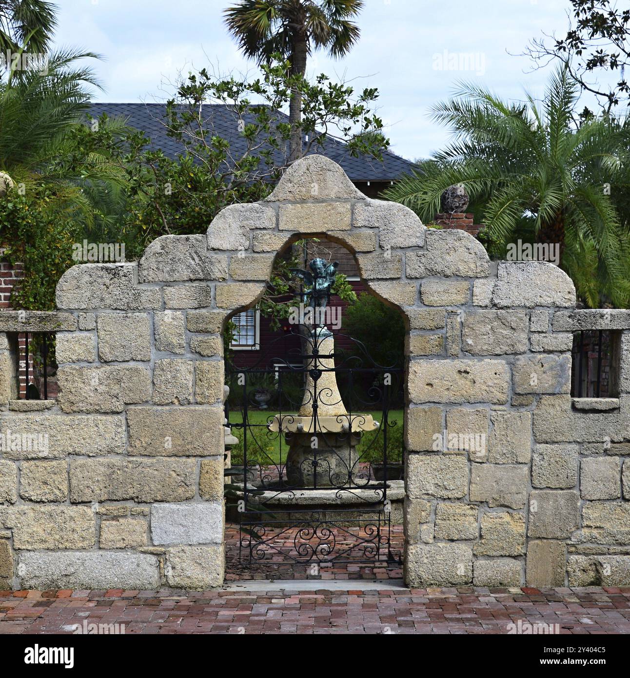 Historical Gate and Wall in the Old Town of St. Augustine, Florida, USA ...