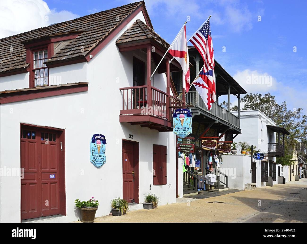 Historical Buildings in the Old Town of St. Augustine, Florida, USA ...