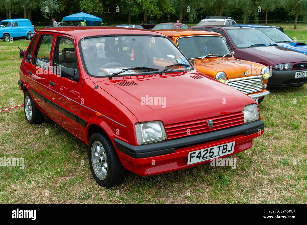 rochford, Essex, UK - 30th June 2024: A vintage red Rover mini metro at ...