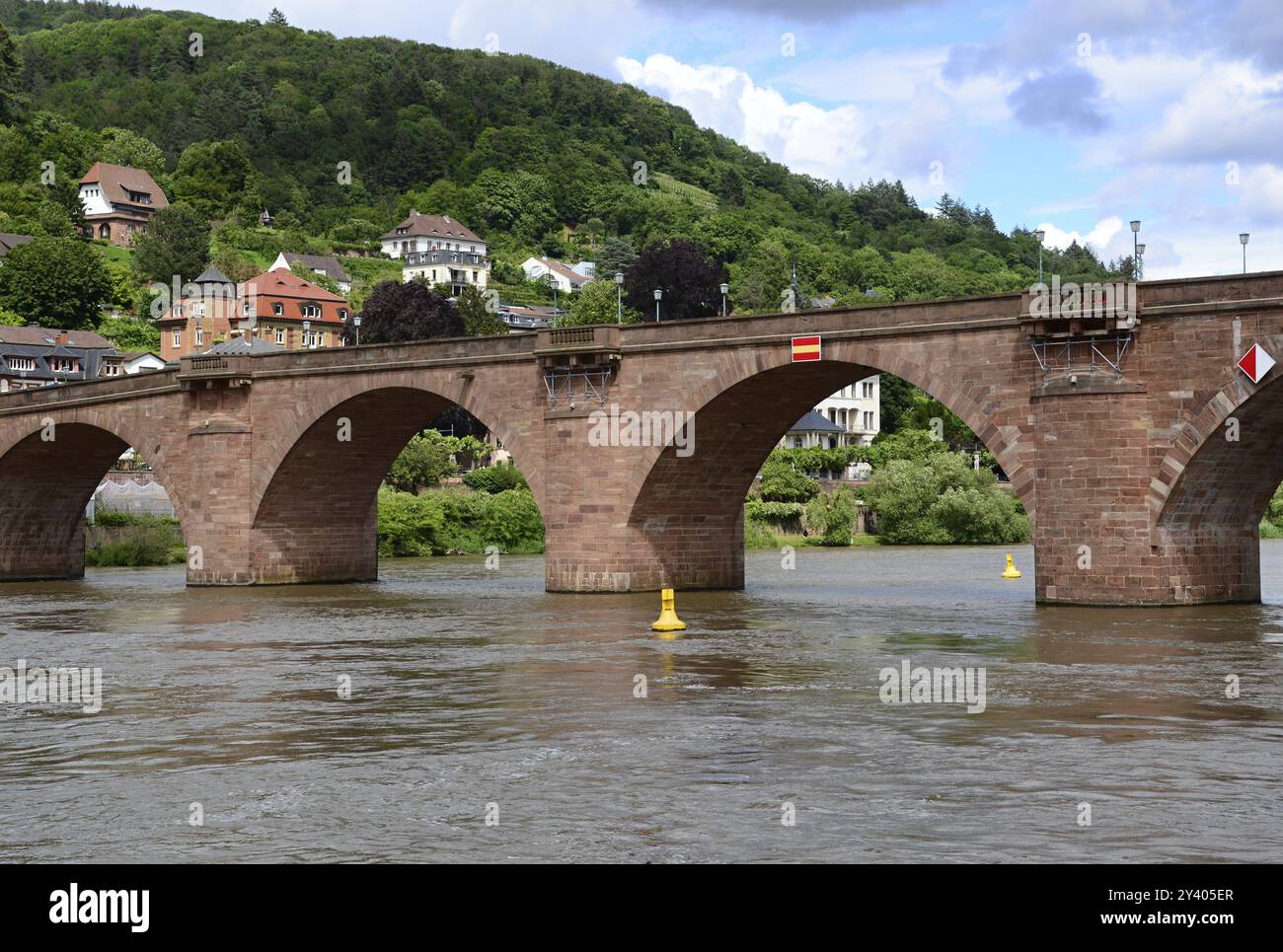 Historical Stone Bridge over the River Necker in the Old Town of ...