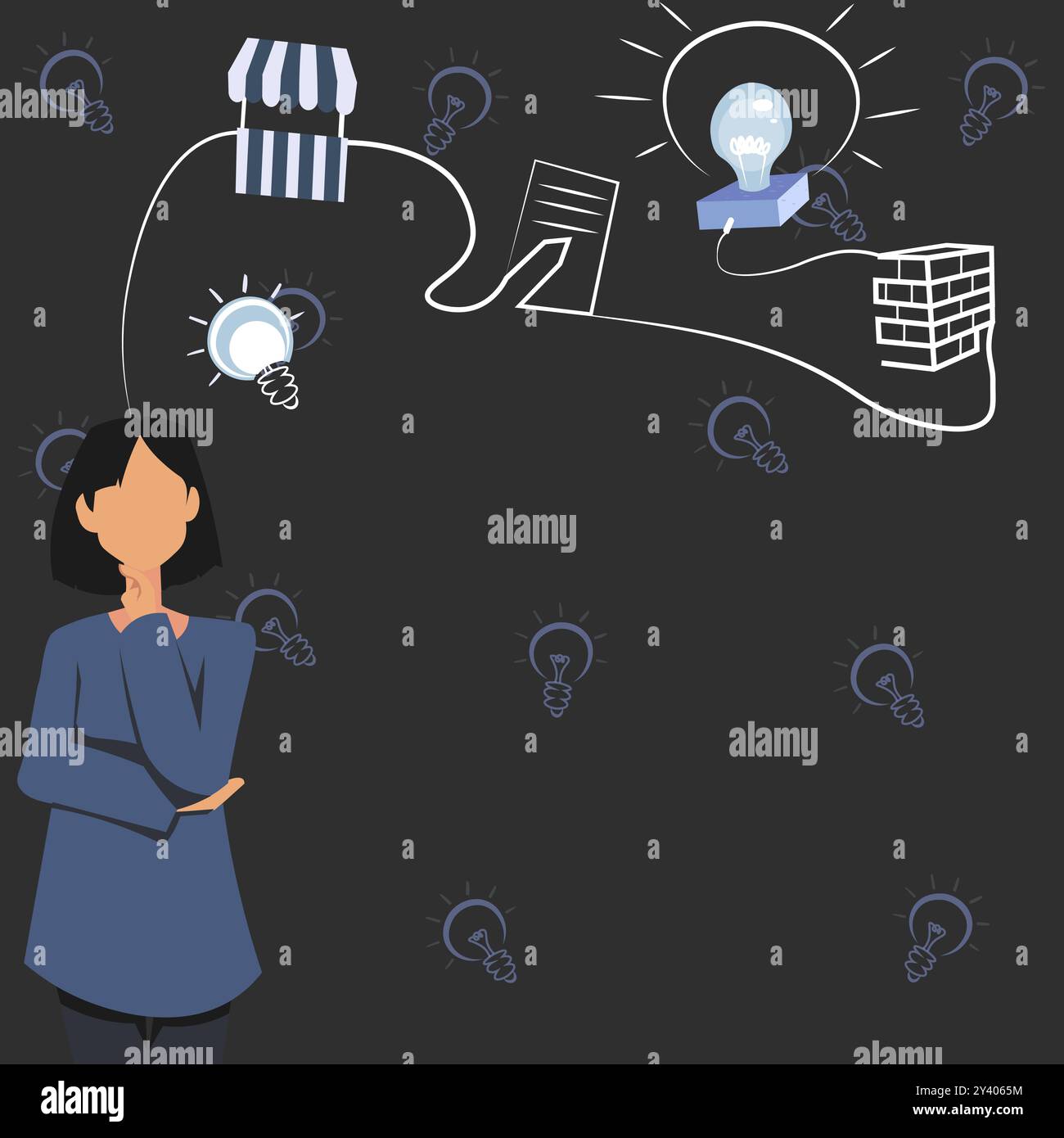 Woman Innovative Thinking Leading Ideas Towards Stable Future Stock ...