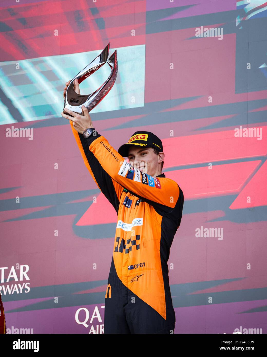 PIASTRI Oscar (aus), McLaren F1 Team MCL38, celebrating victory during ...