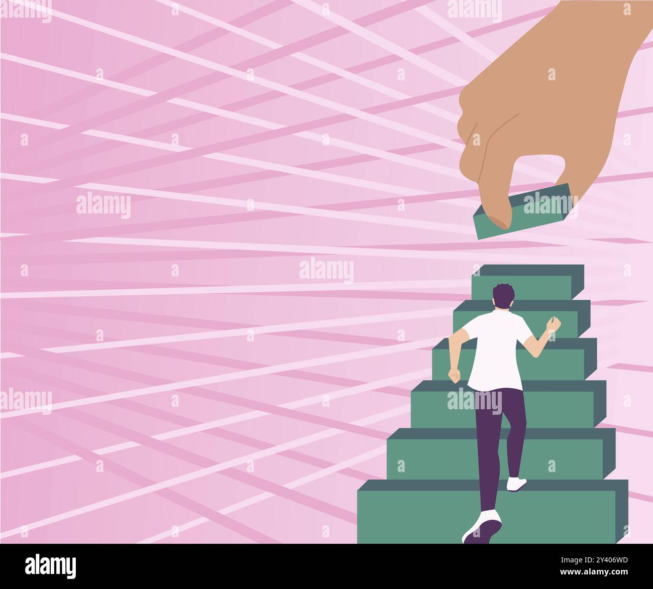 Gentleman Climbing Up Stair Case Trying To Reach Goals Defining ...