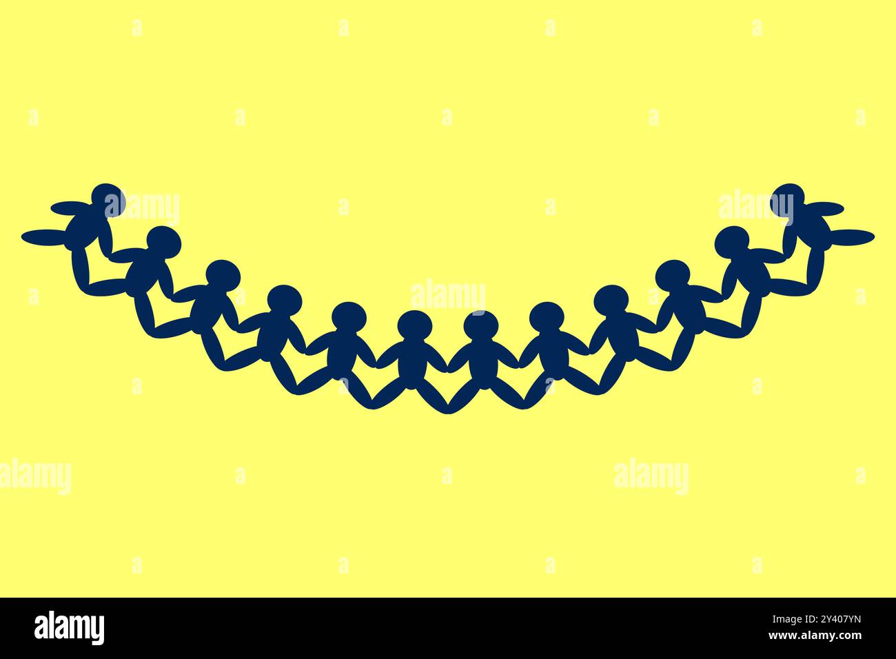 Illustration of a paper cutout human chain, perfect for back to school ...