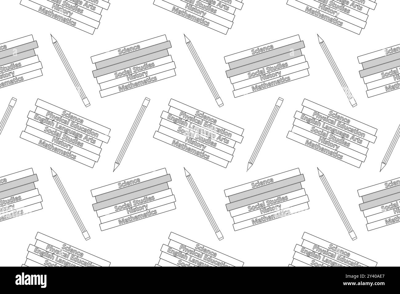 Pencil and school subjects Black and White Stock Photos & Images - Alamy