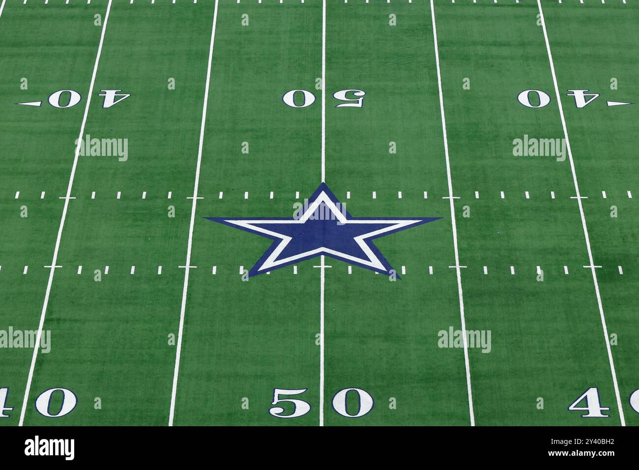 The Dallas Cowboys midfield logo at AT&T Stadium before the regular ...