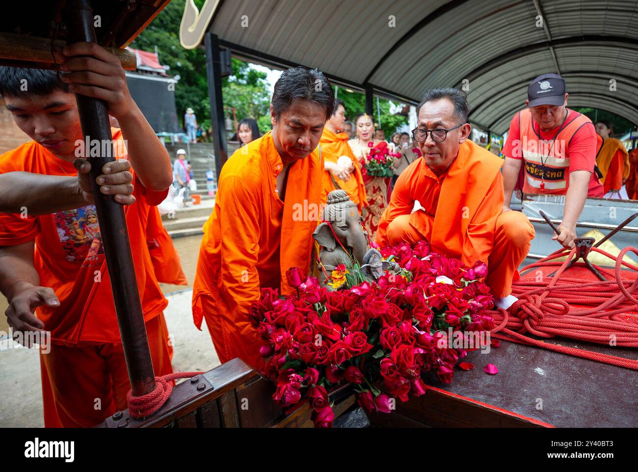 Hindu priests from Gurudeva Ashram are taking the clay idol of Lord ...