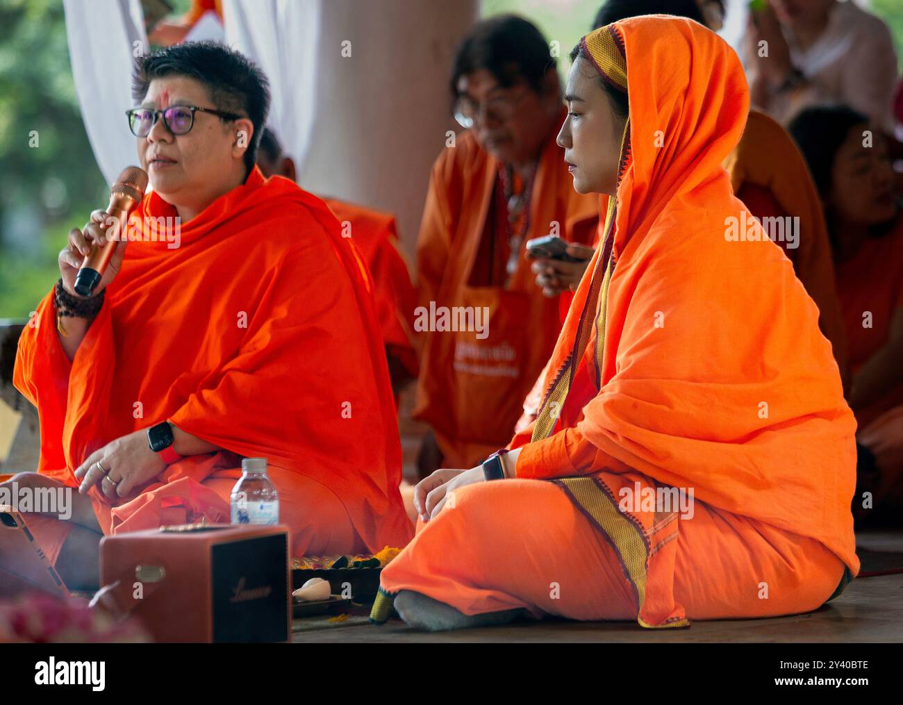 Hindu priests from Gurudeva Ashram are performing the ritual of ...