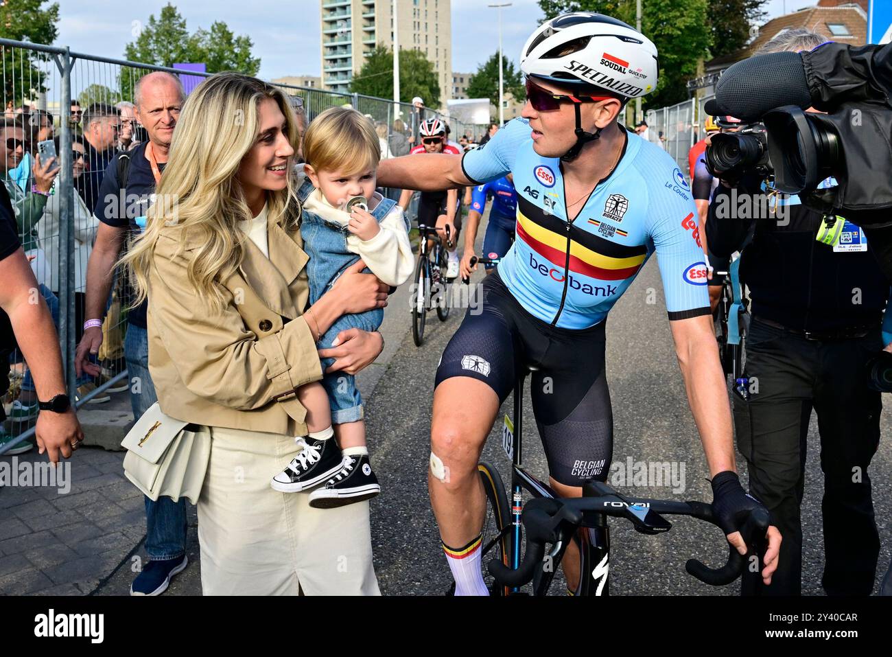 Winner Belgian Tim Merlier with partner Cameron Vandenbroucke and their ...