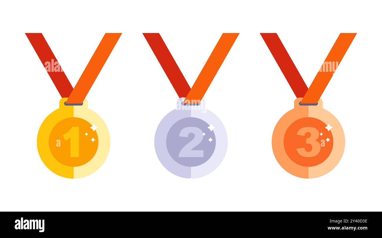 3 medals for winners in sports. Awarding of athletes Stock Vector Image ...