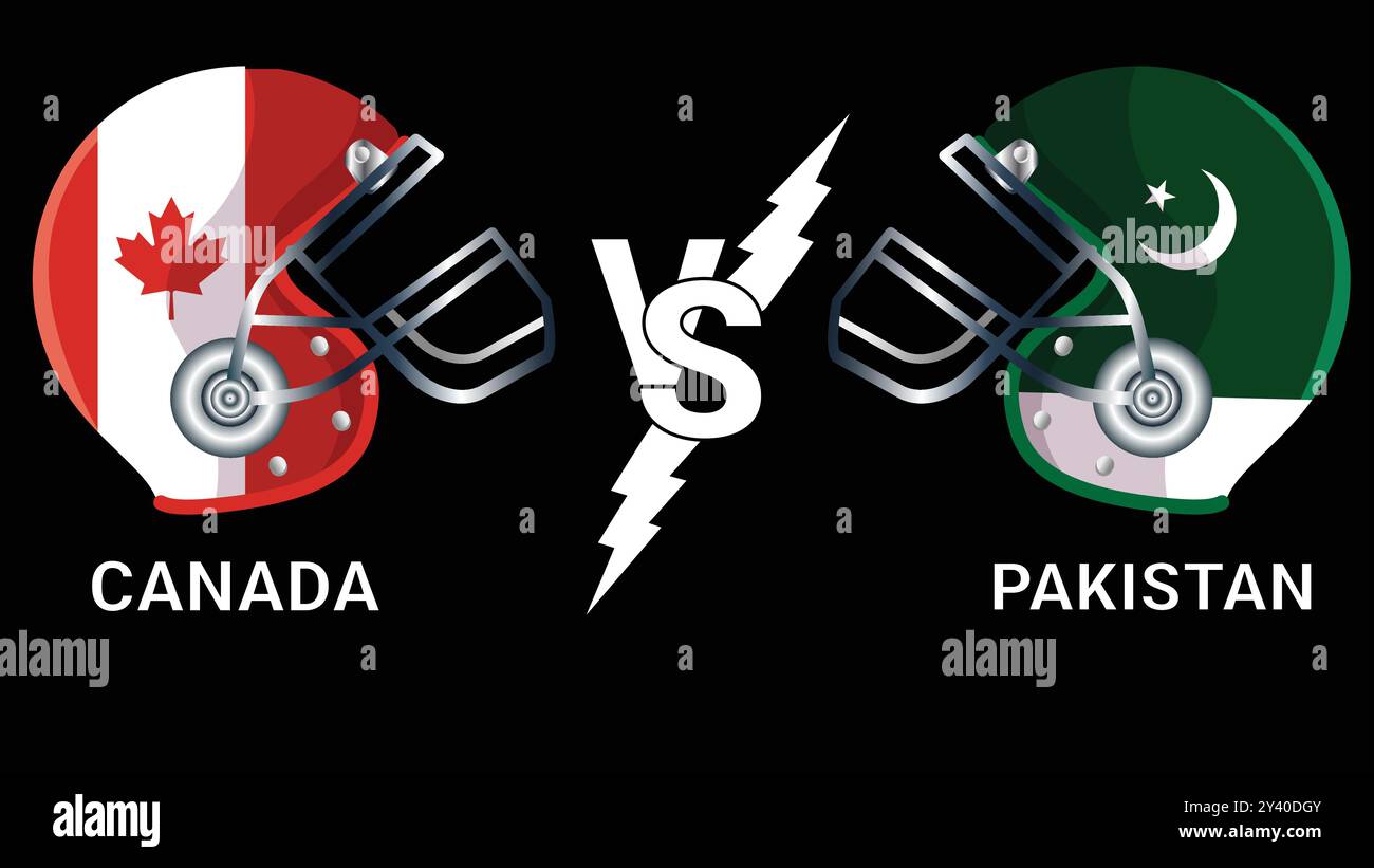 Canada vs Pakistan 3D Cricket Illustration. Vector Flags for Canada vs ...