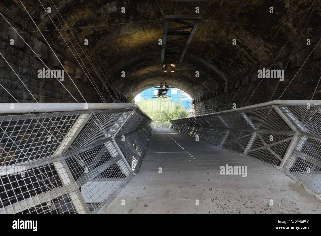 Suspended walkway Cobweb bridge footpath through the Wicker arches over ...