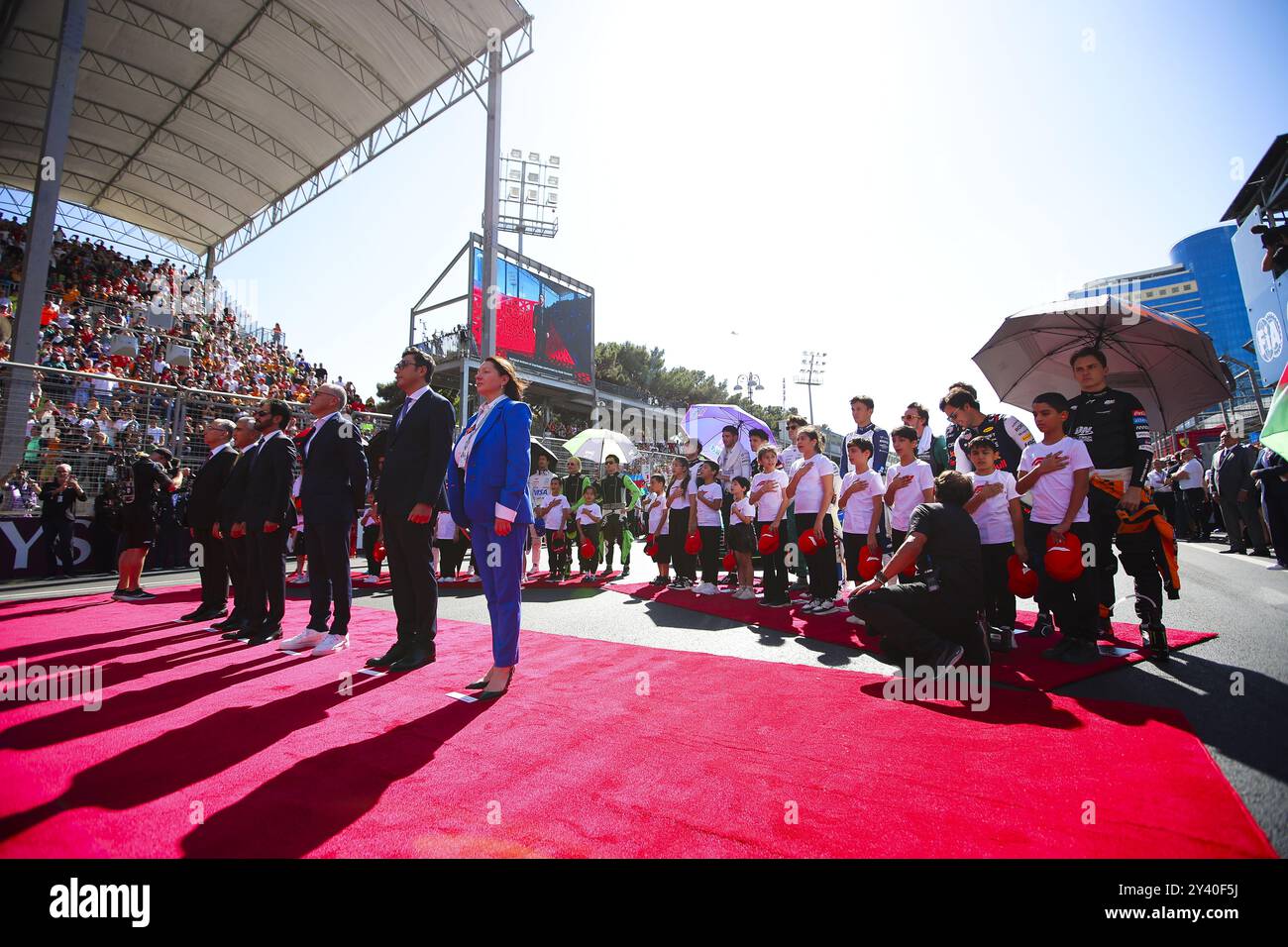 Anthem grid ceremony during the Formula 1 Azerbaijan Grand Prix 2024 ...