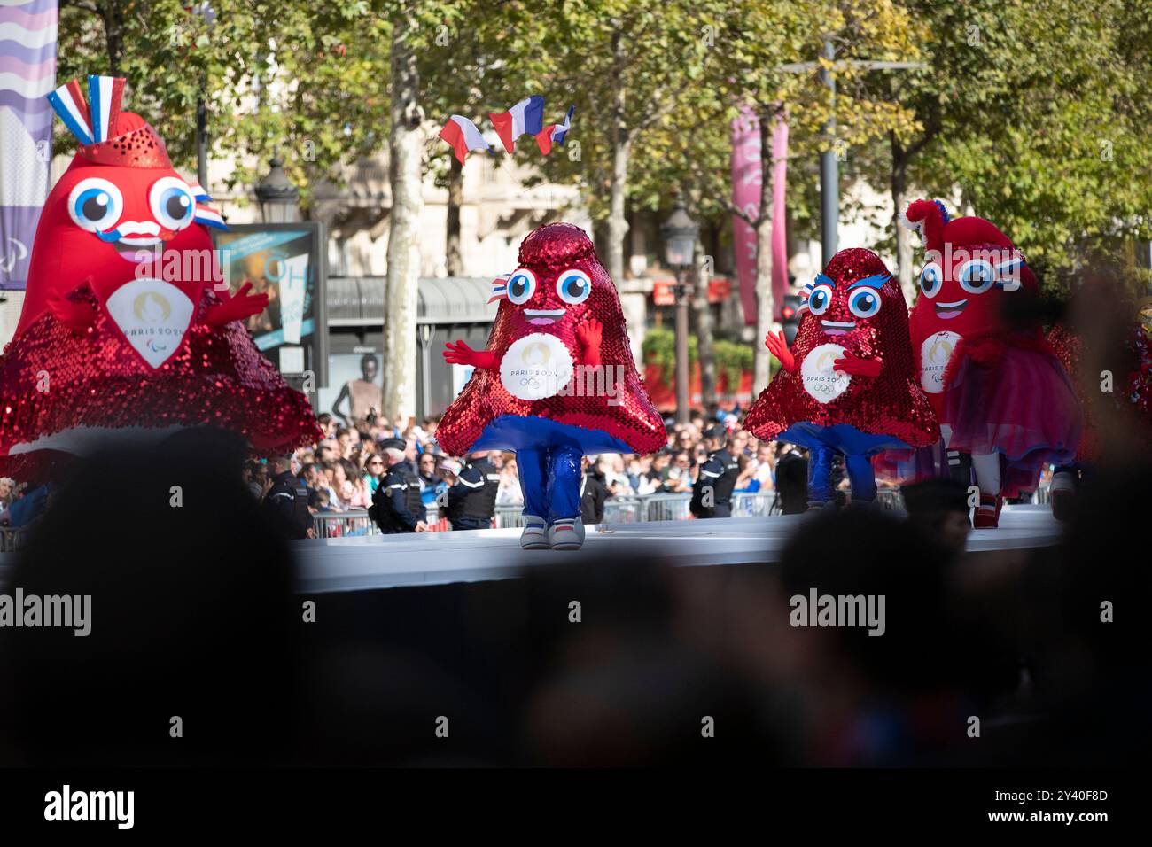 Paris, France. 14th Sep, 2024. The ‘Phryges', official mascots of Paris ...