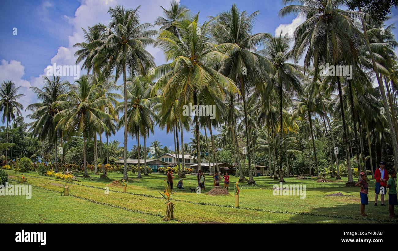 Papua New Guinea -- Feb 18, 2023. A wide angle photo of the colorful ...