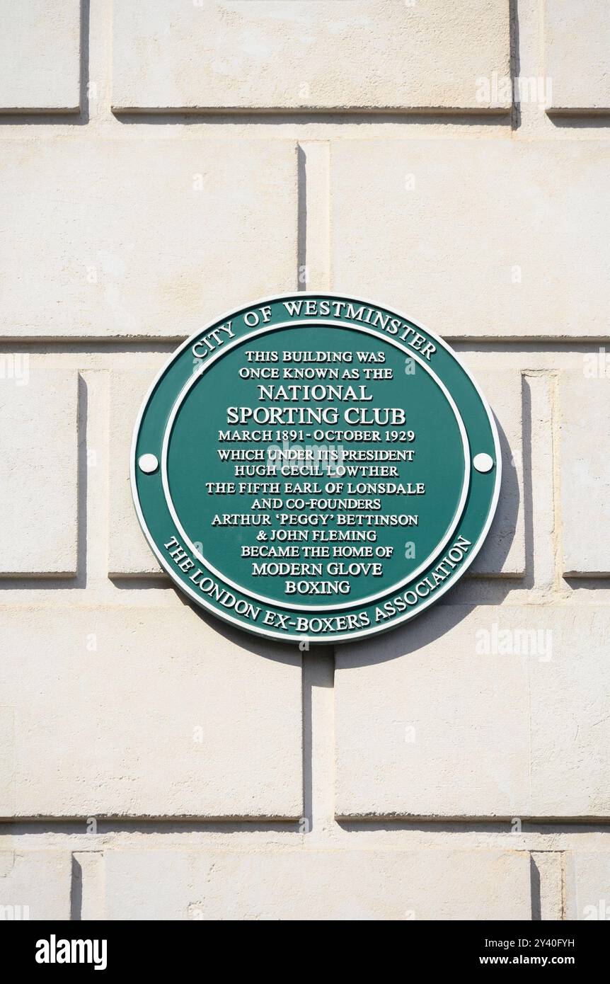 London, UK. Commemorative plaque at 43 King Street, Covent Garden ...