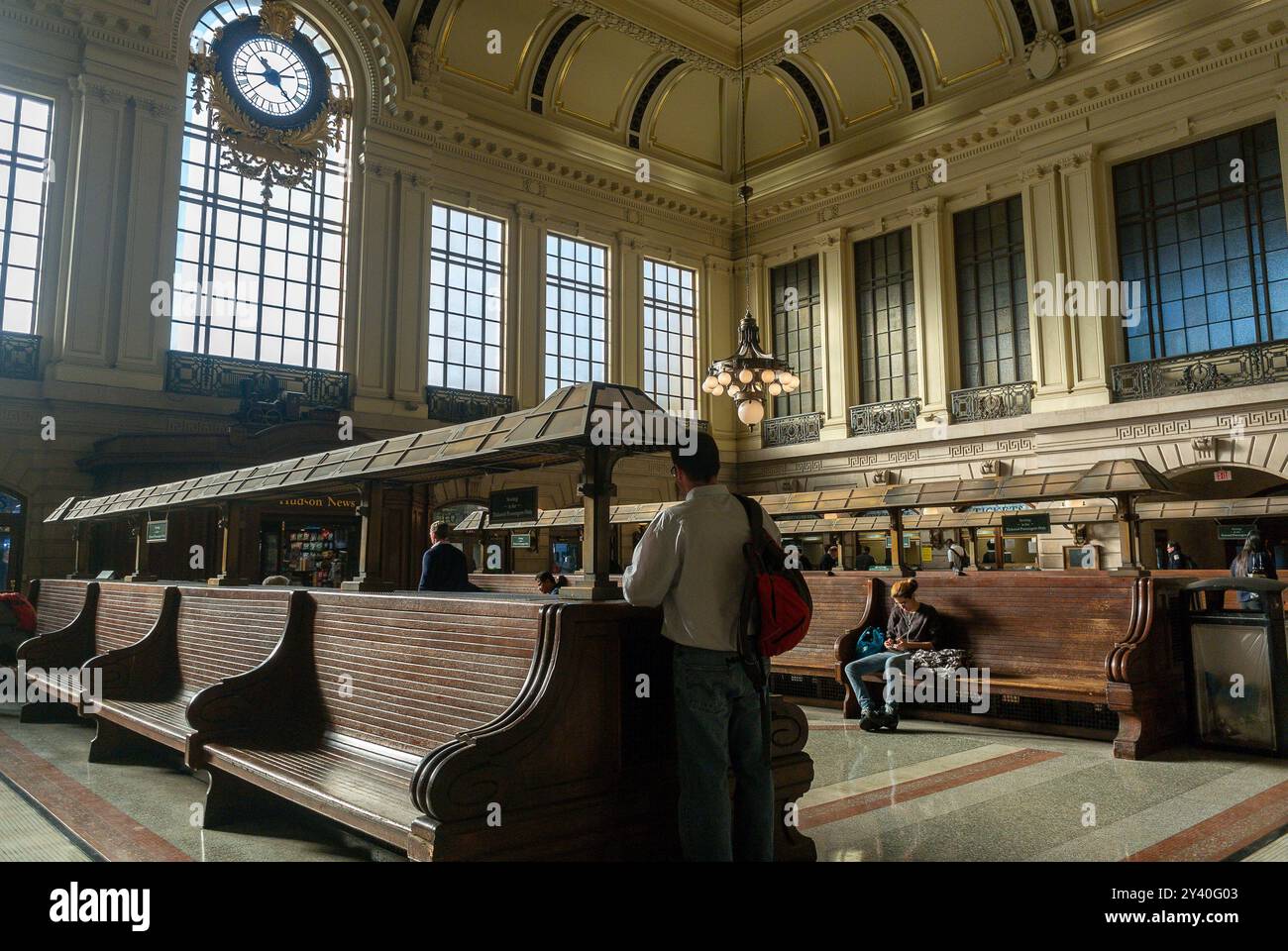 Hoboken, New Jersey, USA, Suburbs, Wide Angle View, inside Waiting Room ...