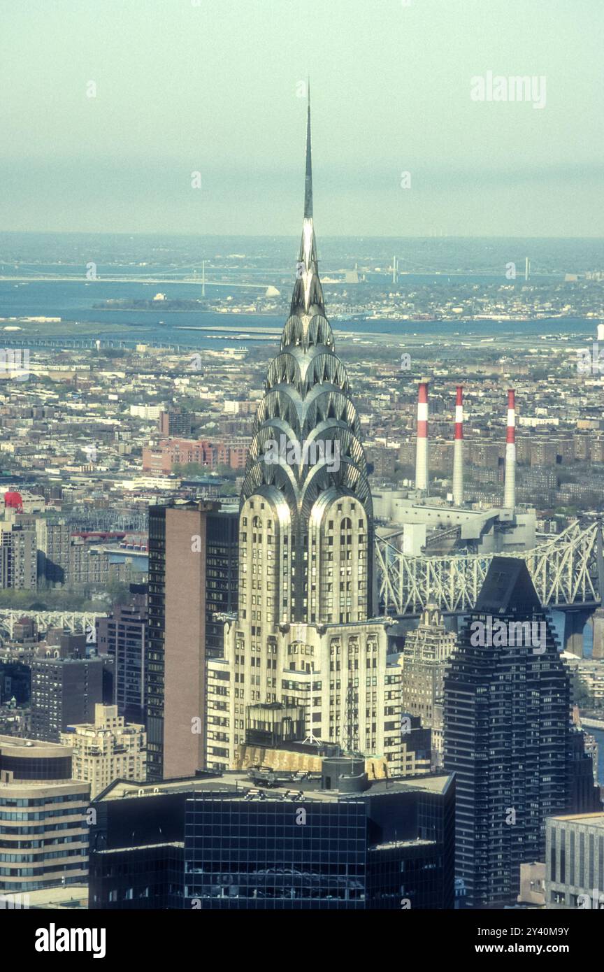 1994 archive photograph of the Chrysler Building seen from the 80th ...