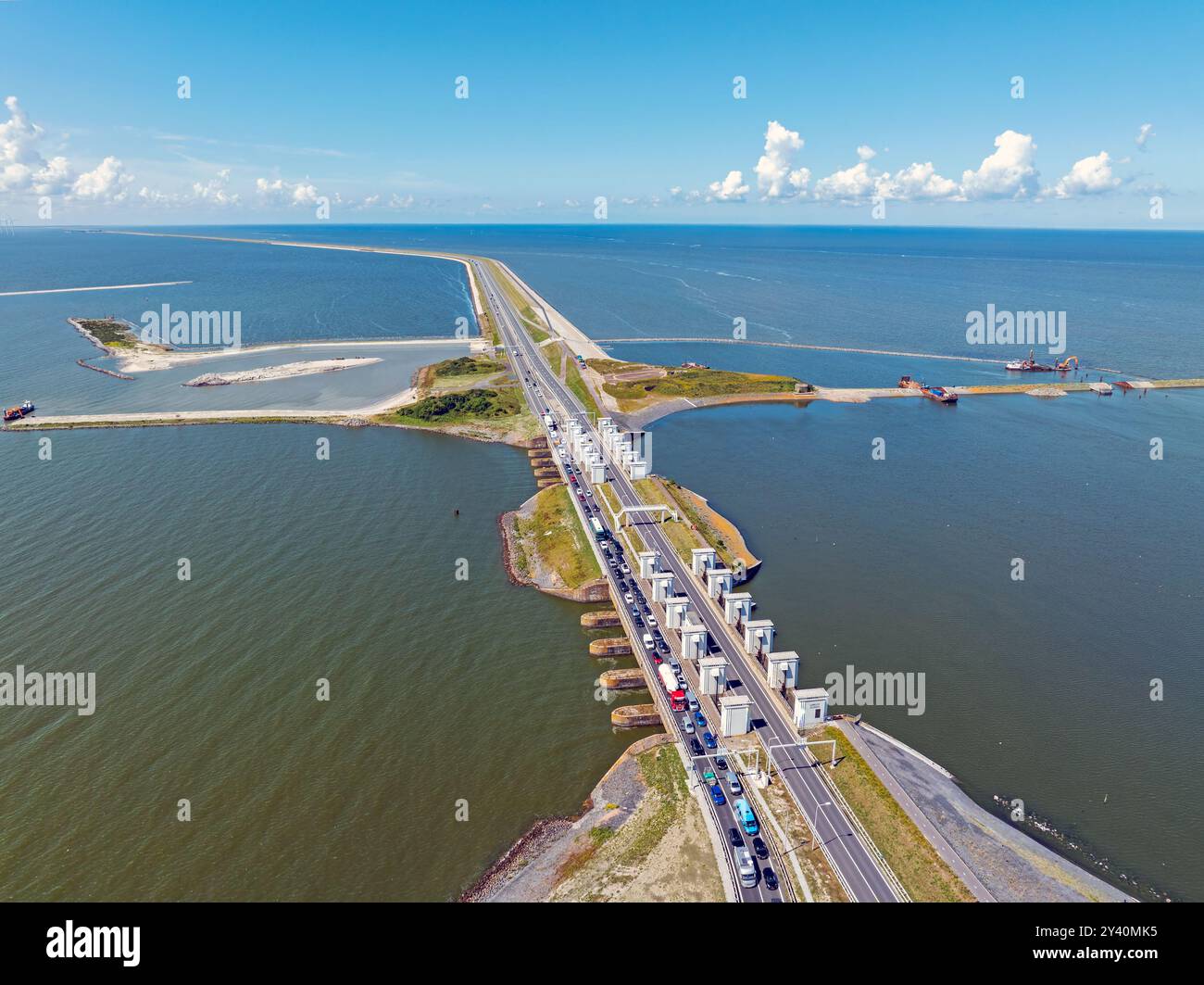 Aerial from the Afsluitdijk in the Netherlands Stock Photo - Alamy