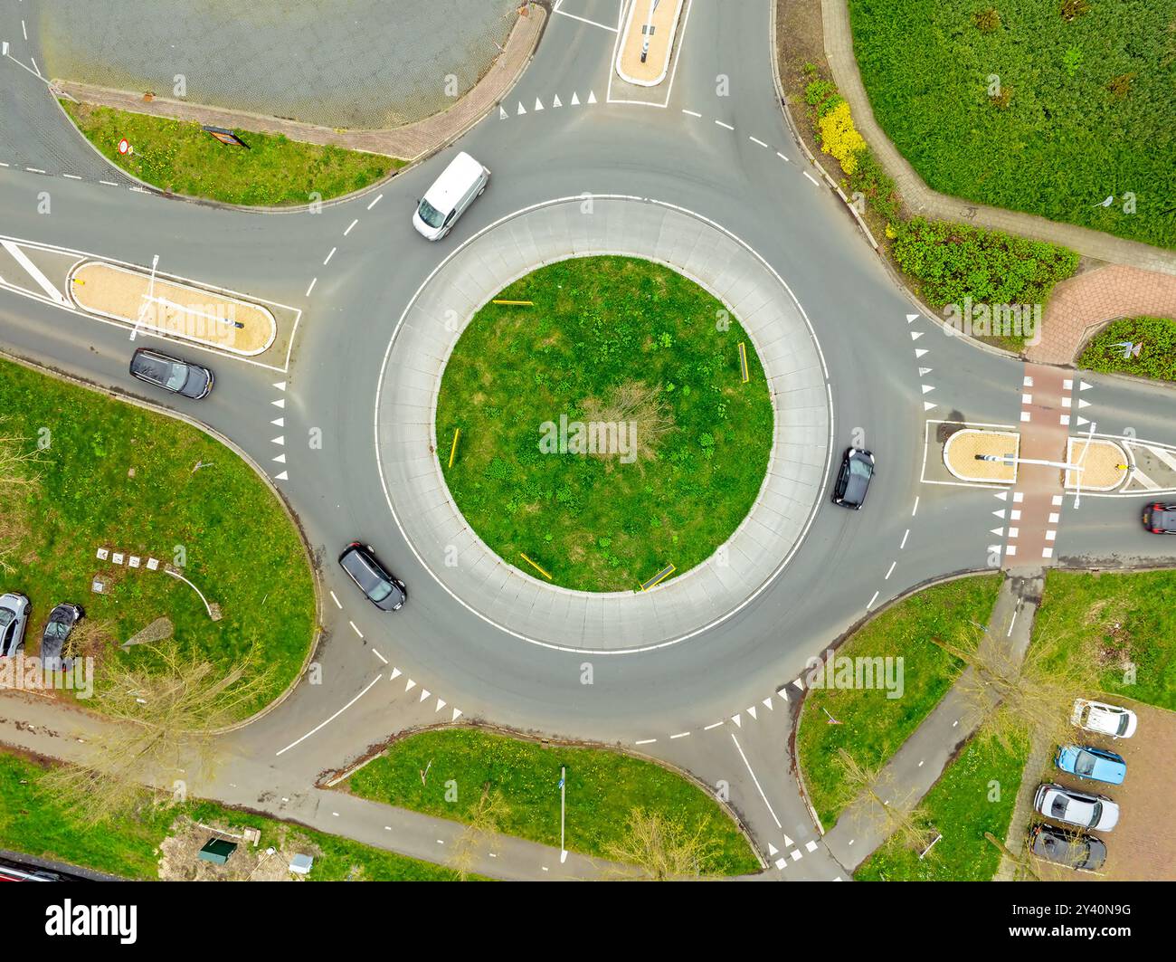 Aerial topshot from a roundabout in the Netherlands Stock Photo - Alamy