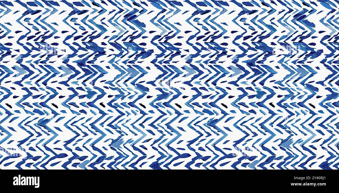 Modern coastal living printed textile decor in seamless banner tape ...