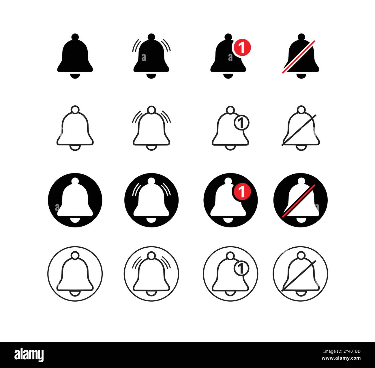 Notification icon set , notification and alert icon set design template ...