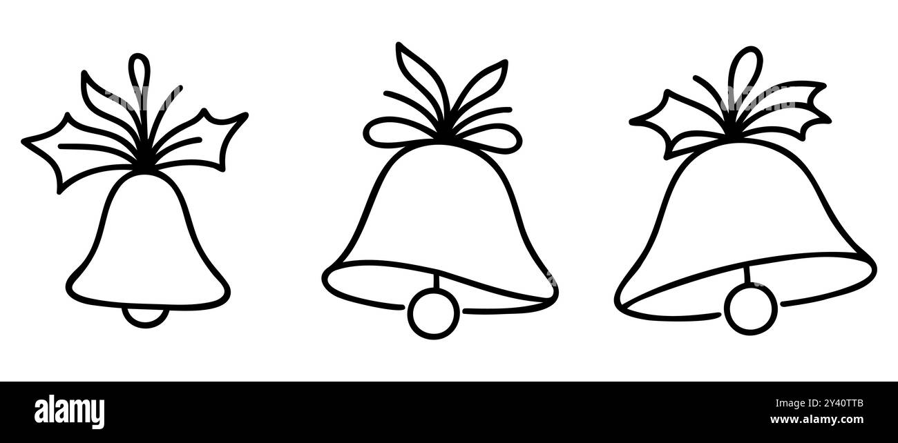 Christmas background set outline bells hi-res stock photography and ...